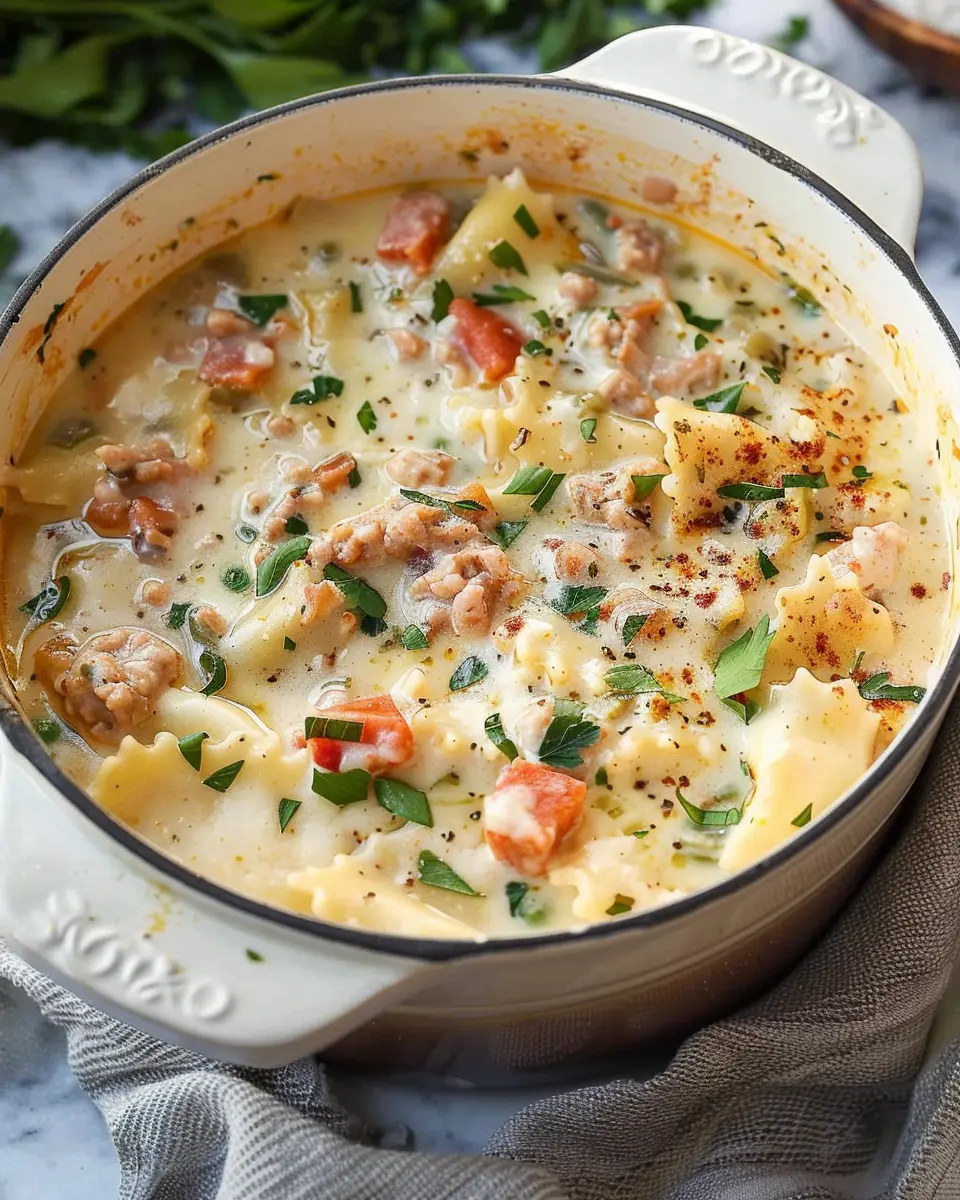 white lasagna soup