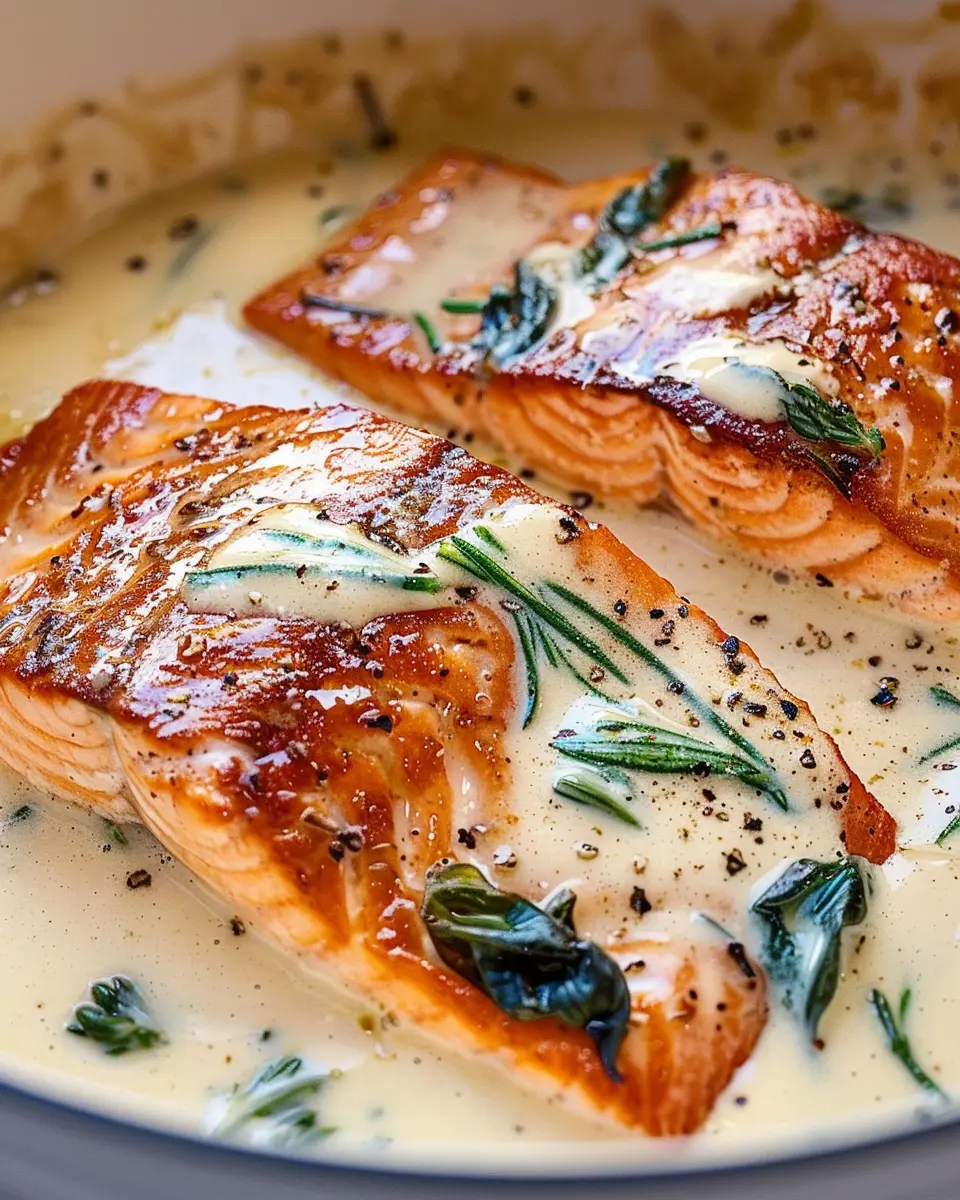 Tuscan Salmon with Parmesan Cream Sauce